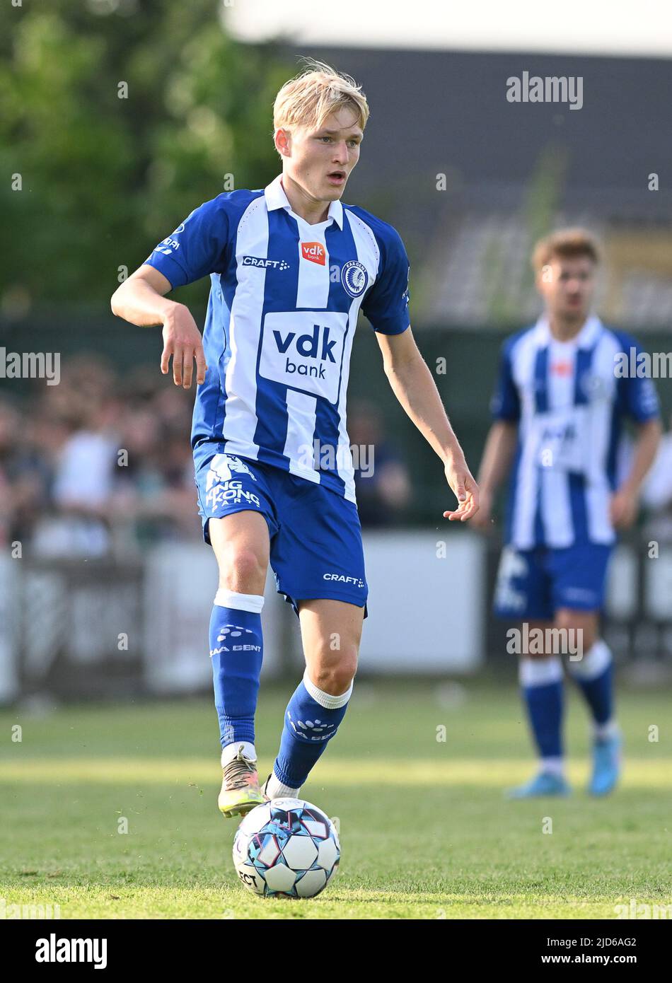 Gent's Noah De Ridder pictured in action during a friendly game between ...