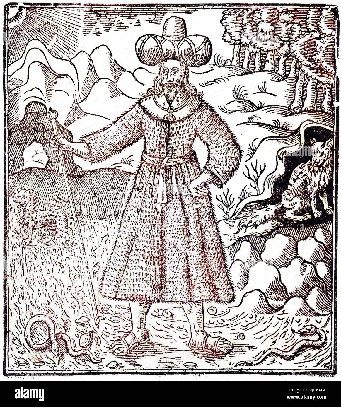 WILLIAM LITHGOW, known as 'the Wonderful Traveller', with some of the ...