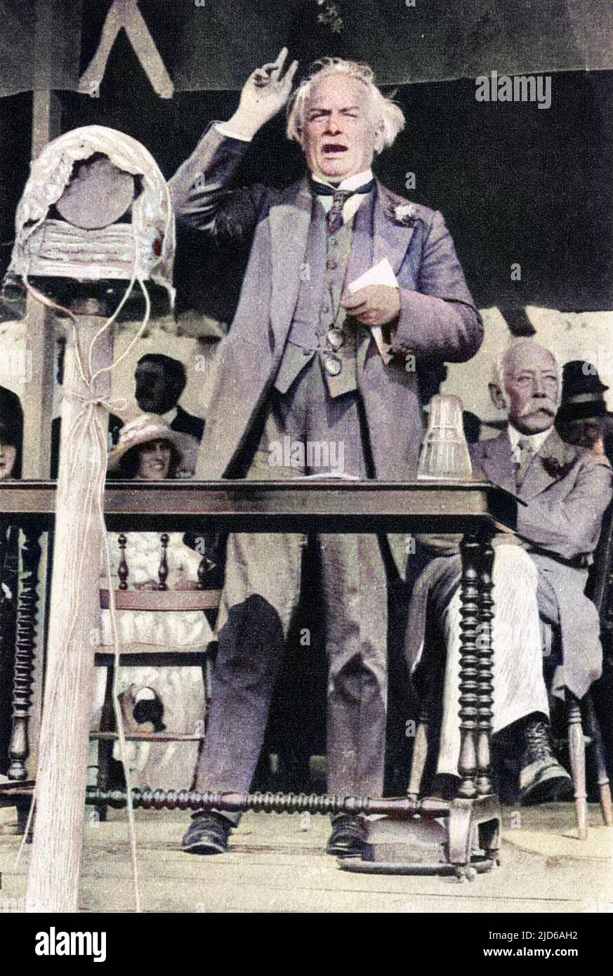 DAVID LLOYD GEORGE Welsh statesman in action Colourised version of ...