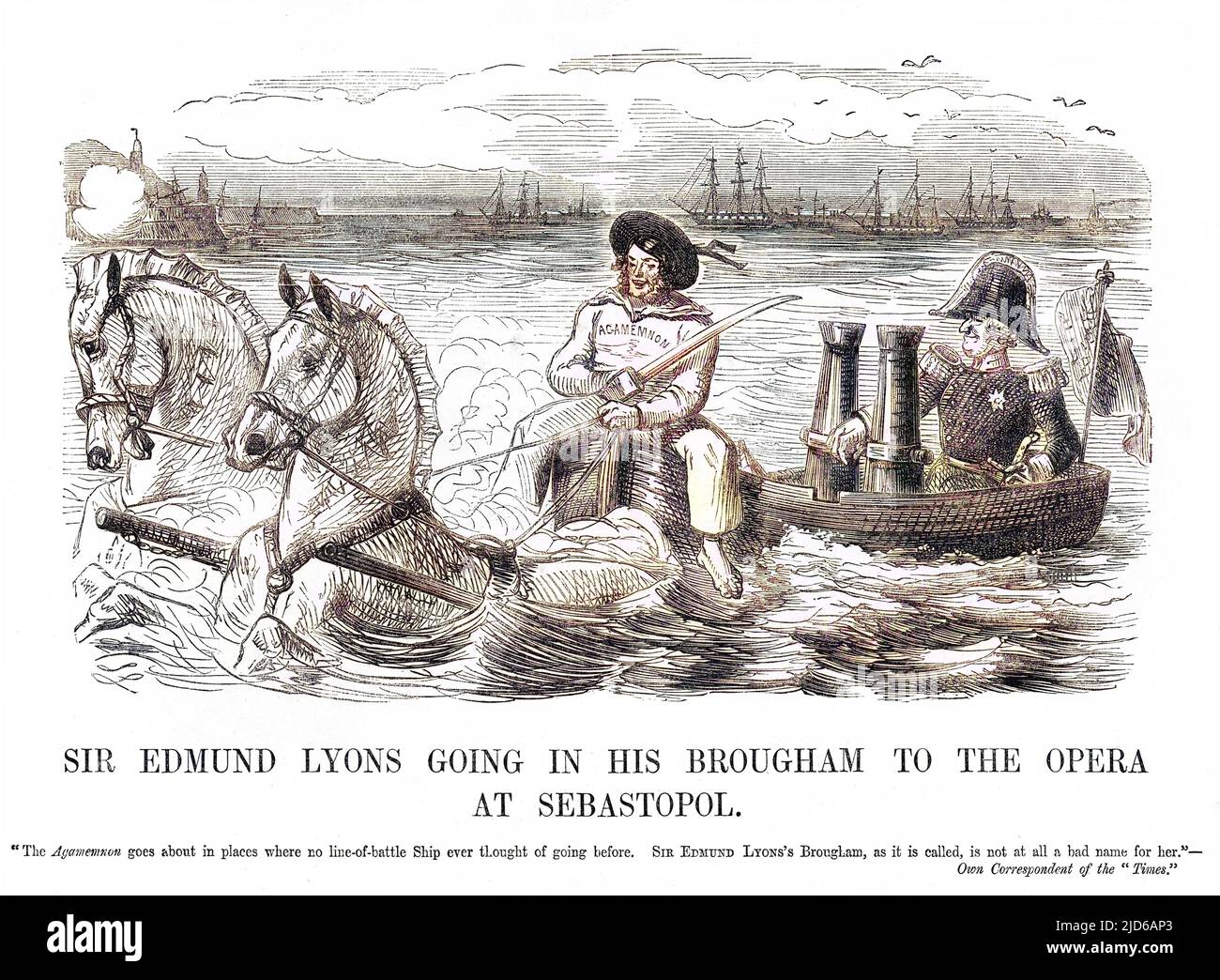 Cartoon, Sir Edmund Lyons Going in his Brougham to the Opera at ...