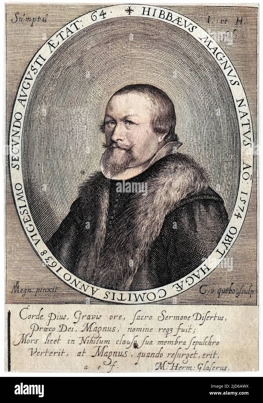 HIBBAEUS MAGNUS Dutch churchman Colourised version of : 10164111 Date ...