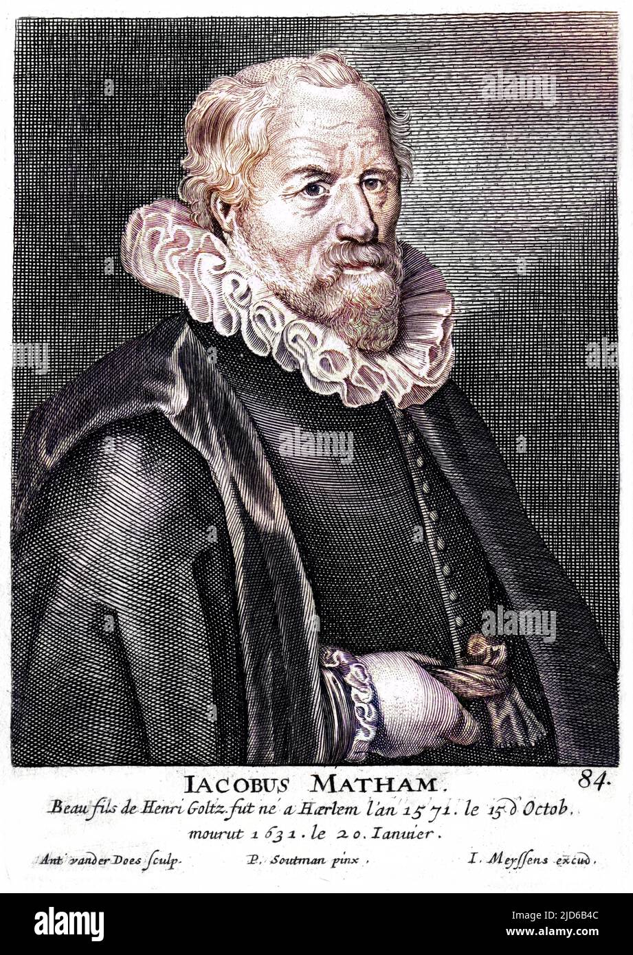 JACOB MATHAM Dutch engraver from Haarlem Colourised version of ...
