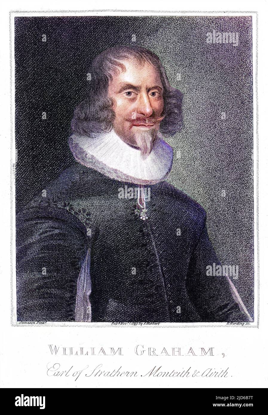 WILLIAM GRAHAM, seventh earl of MENTEITH Scottish statesman Colourised ...