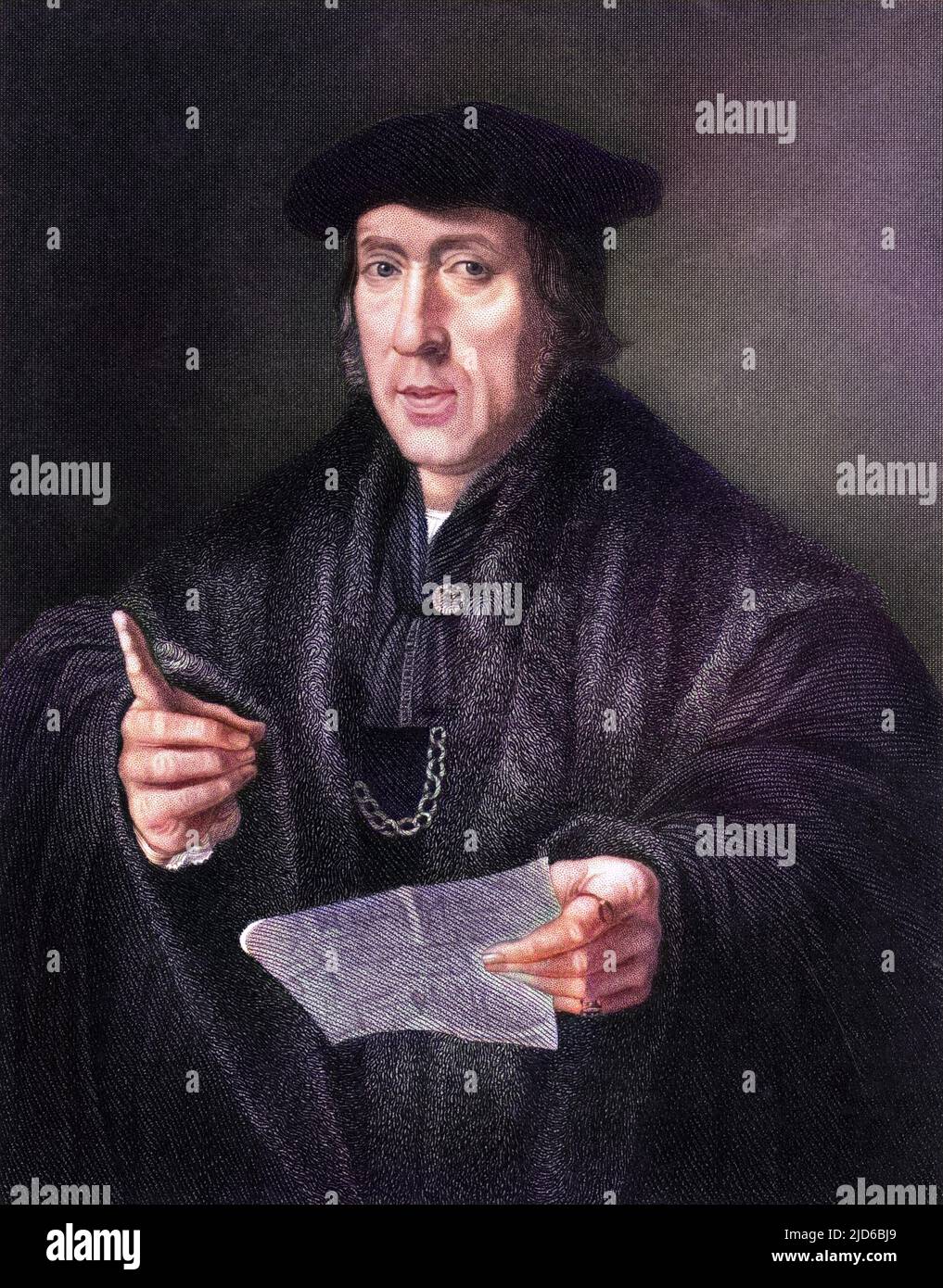 SIR JOHN MORE judge, father of sir Thomas More Colourised version of ...