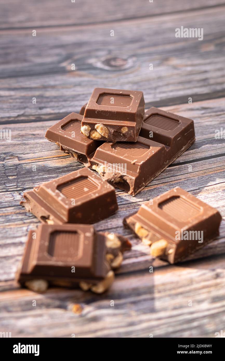 Squares of milk chocolate hi-res stock photography and images - Alamy