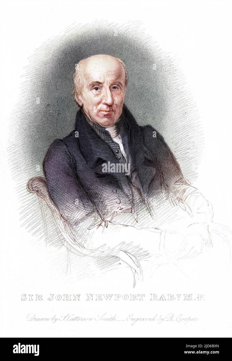 SIR JOHN NEWPORT Irish banker and statesman Colourised version of ...