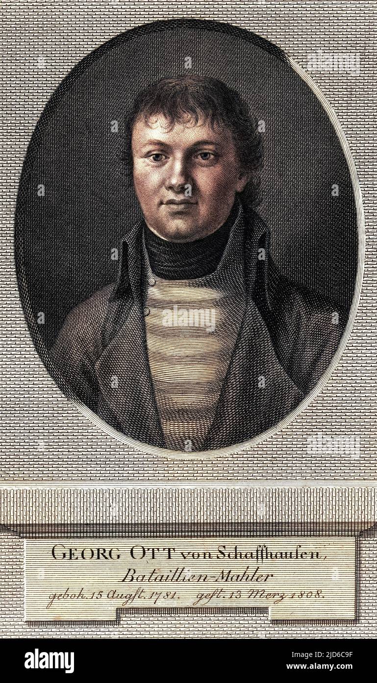 GEORG OTT Swiss artist from Schaffhausen Colourised version of ...