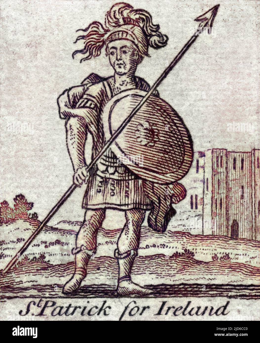 SAINT PATRICK depicted as a warrior Colourised version of : 10172142 ...