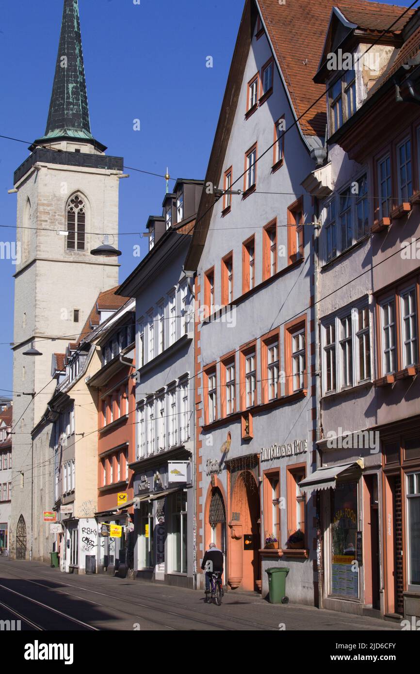 Germany, Thuringia, Erfurt, All Saints Day Church, street scene Stock ...