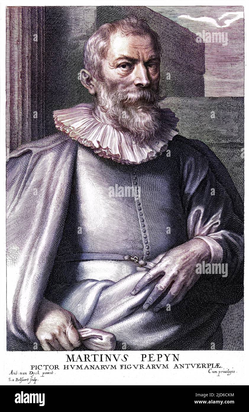 MARTIN PEPYN Flemish painter of people, from Antwerp. Colourised ...