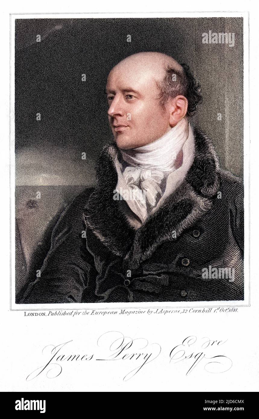 JAMES PERRY Journalist, editor of the Morning Chronicle. Colourised ...