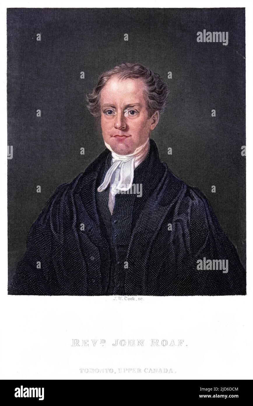 JOHN ROAF Protestant churchman of Toronto in Upper Canada, Colourised ...