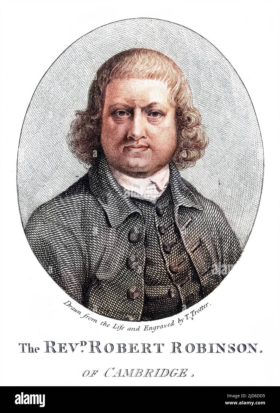 ROBERT ROBINSON independent churchman of Cambridge Colourised version ...