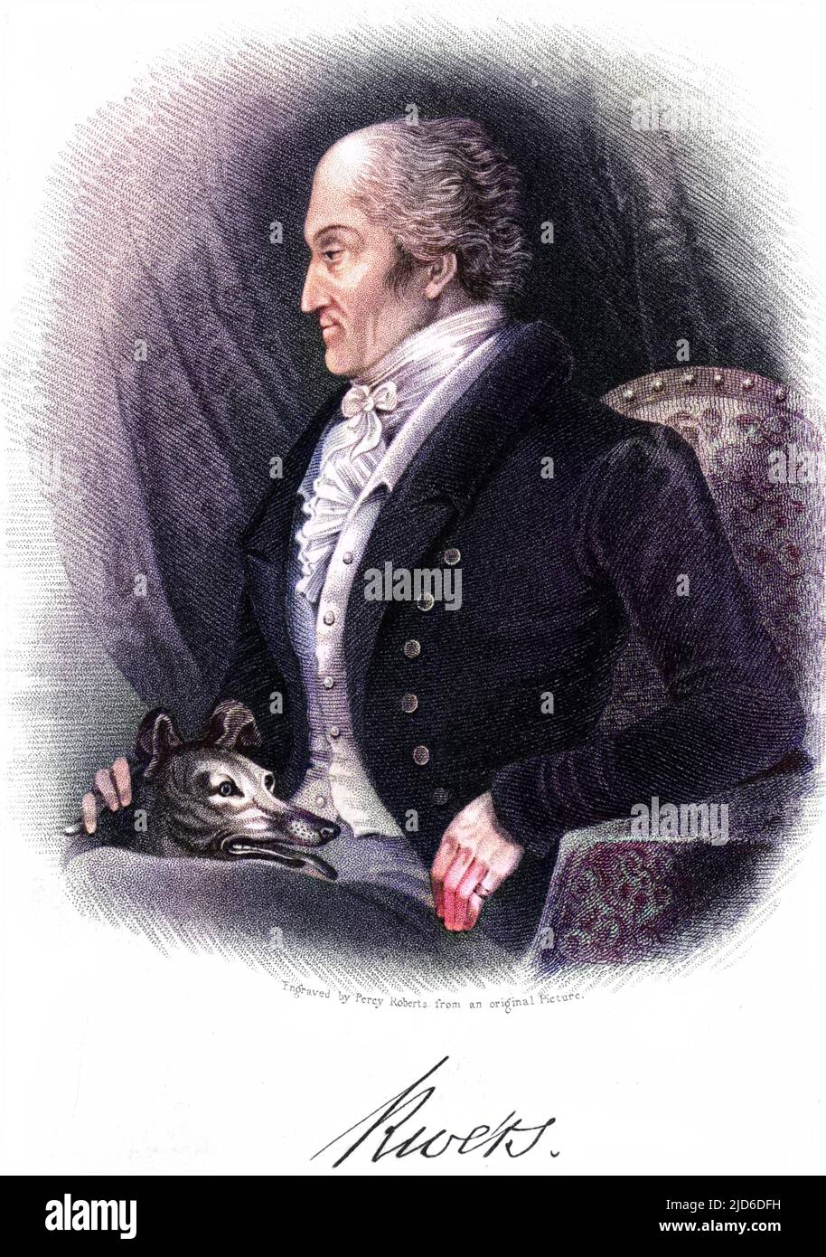 GEORGE PITT. second baron RIVERS (1751 - 1828), with his dog and his ...