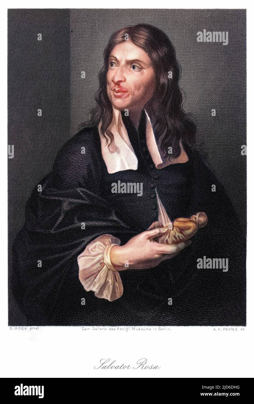 SALVATOR ROSA Italian artist, architect and actor Colourised version of ...