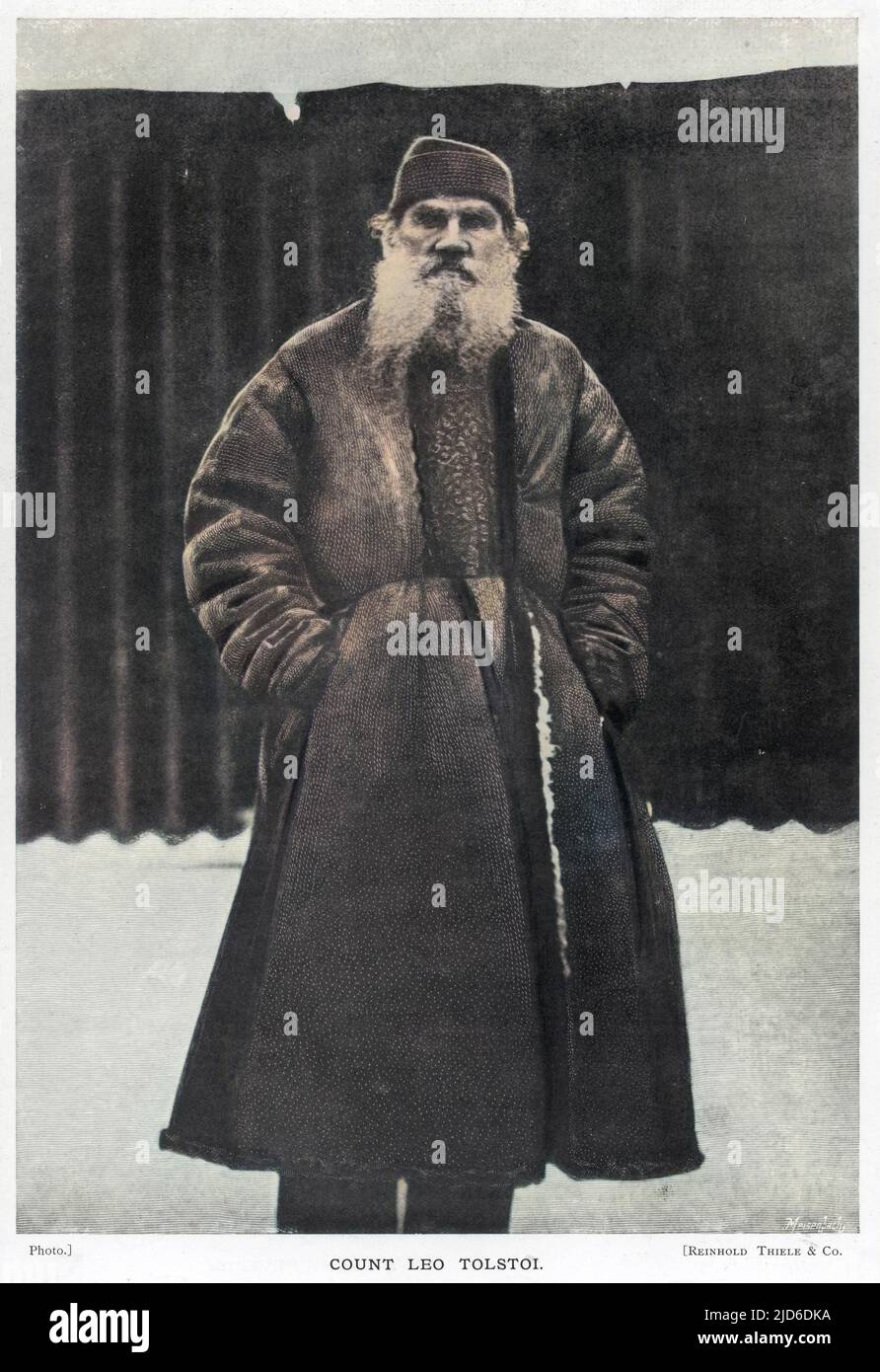 Leo Tolstoy (1828 - 1910), Russian writer and philosopher. Colourised ...