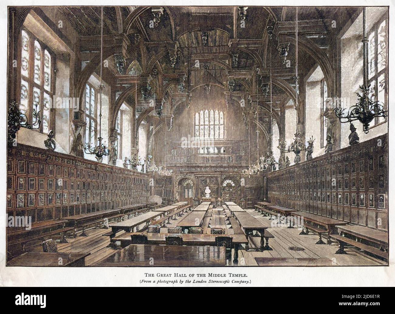 The Great Hall of the Middle Temple. Colourised version of : 10230980 ...