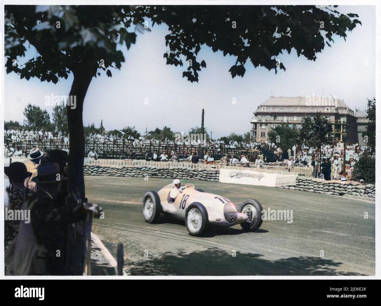 Rudolf Caracciola for Mercedes at the Hungarian Grand Prix in Budapest ...