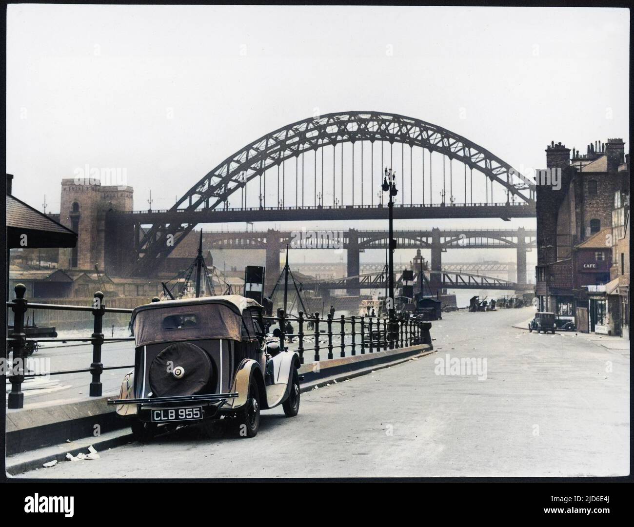 The handsome bridges connecting Gateshead and Newcastle-upon-Tyne. The ...