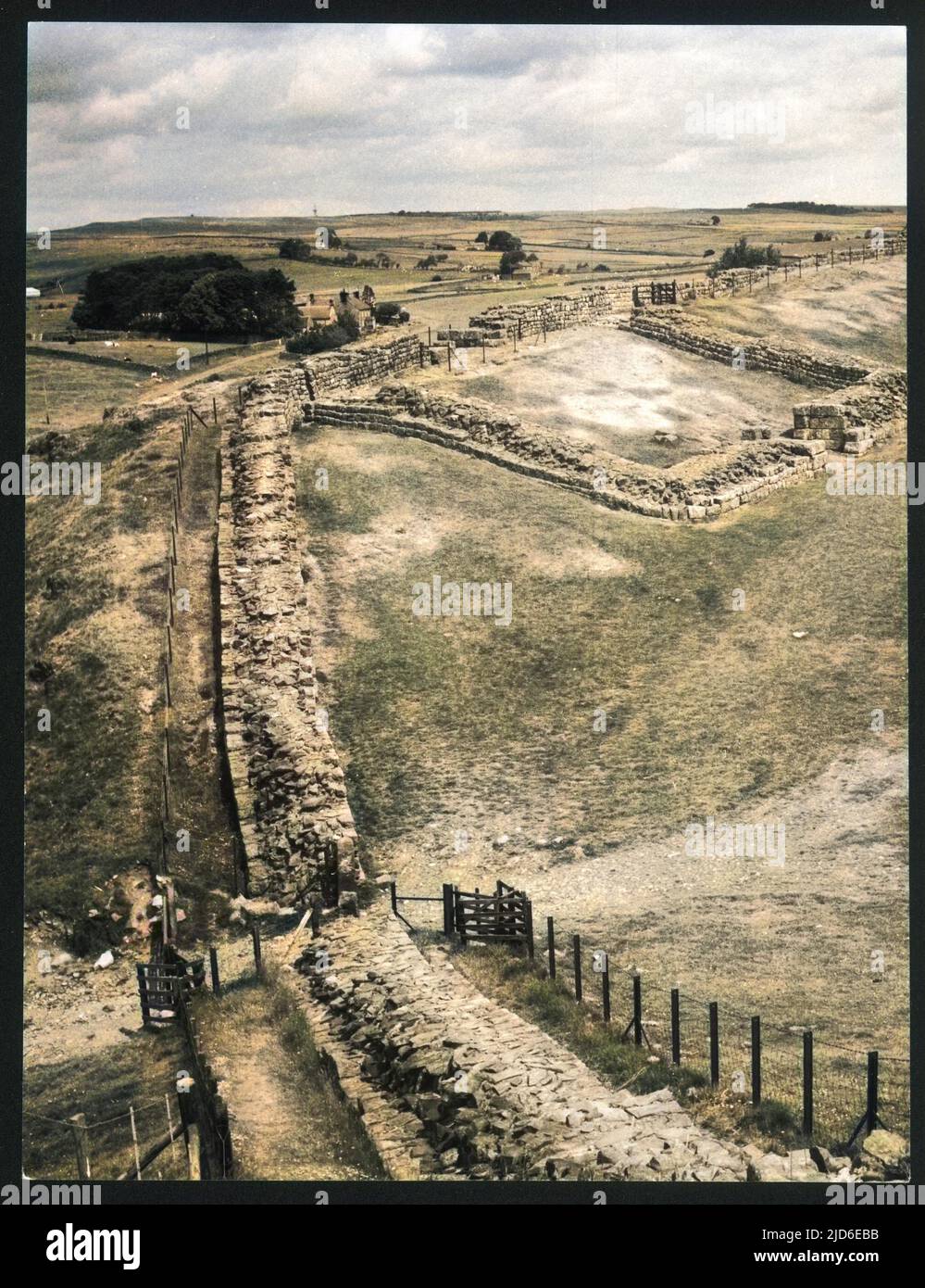 A view toward the Haltwhistle milecastle, on the southern side of ...