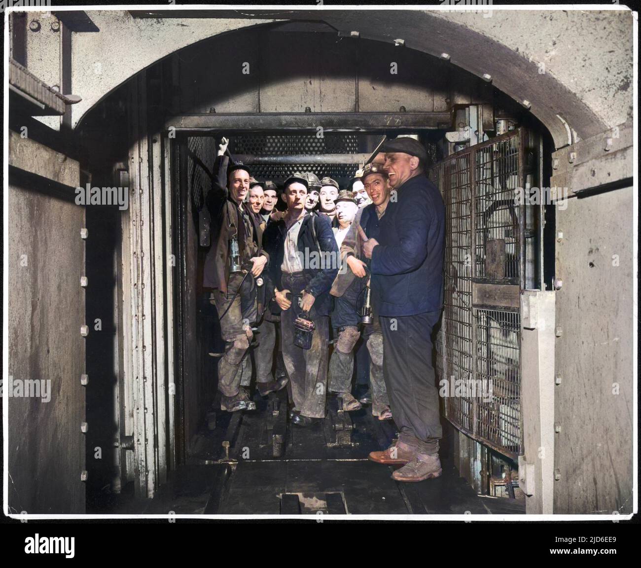 Miners about to descend for their shift underground at Lynemouth ...