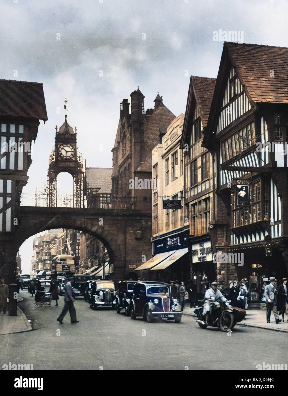 The famous Eastgate at Chester, erected in 1769 at the expense of Lord ...