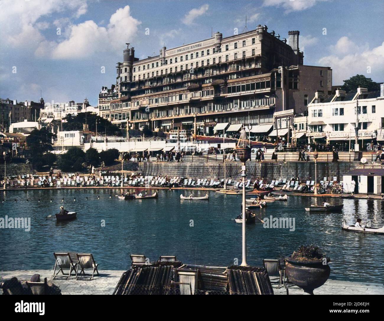 A glimpse of Pier Hill, seen from across the Boating Lake, Southend-on ...