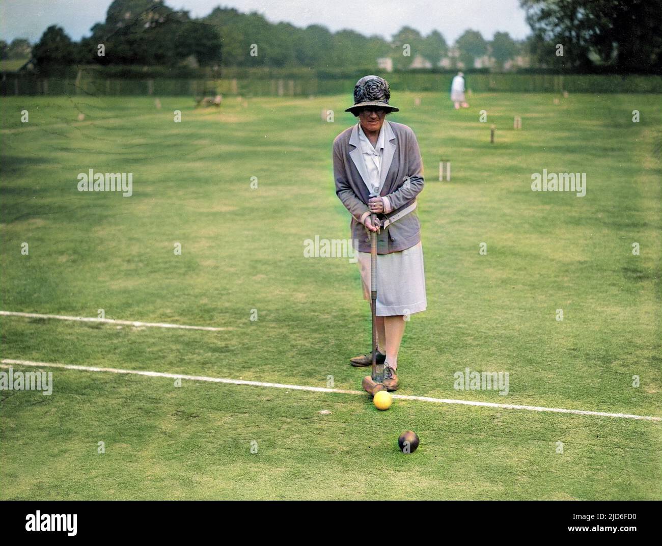 Ms D.D. Steele, famous croquet player, four times winner of the Beddow ...