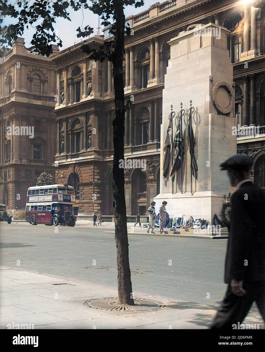 The Cenotaph on London's Whitehall, designed by Edwin Lutyens in 1920 ...