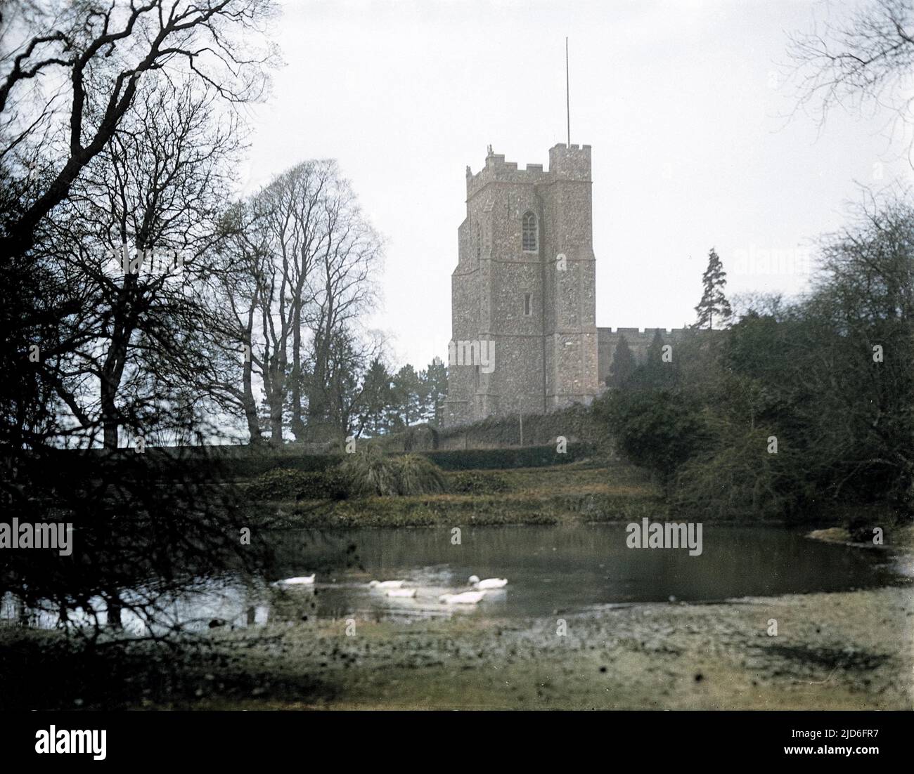 A late Medieval Church in Suffolk.. Colourised version of : 10165854 ...