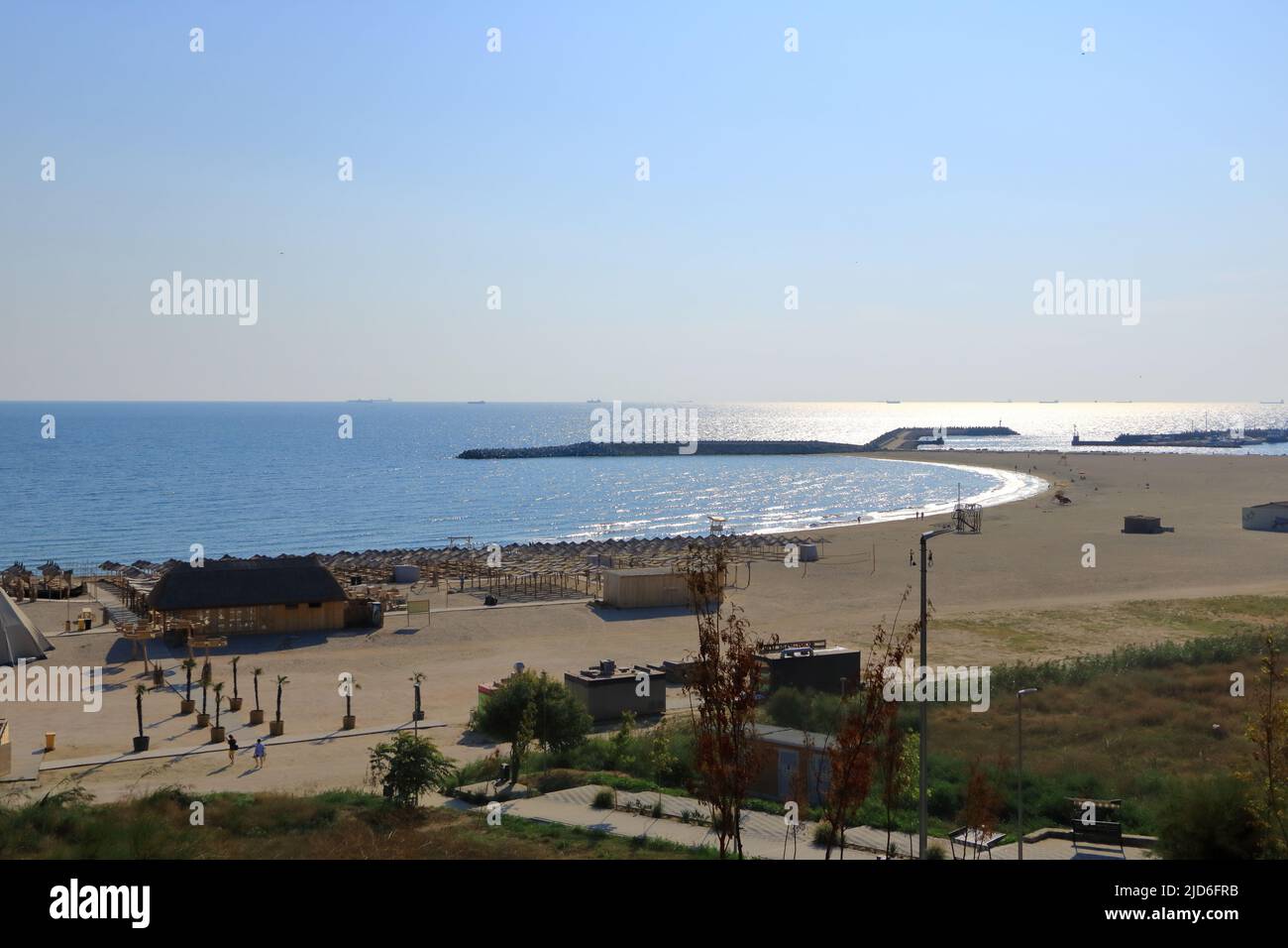 September 15 2021 - Constanta in Romania: Beach Plaja Modern on a sunny ...