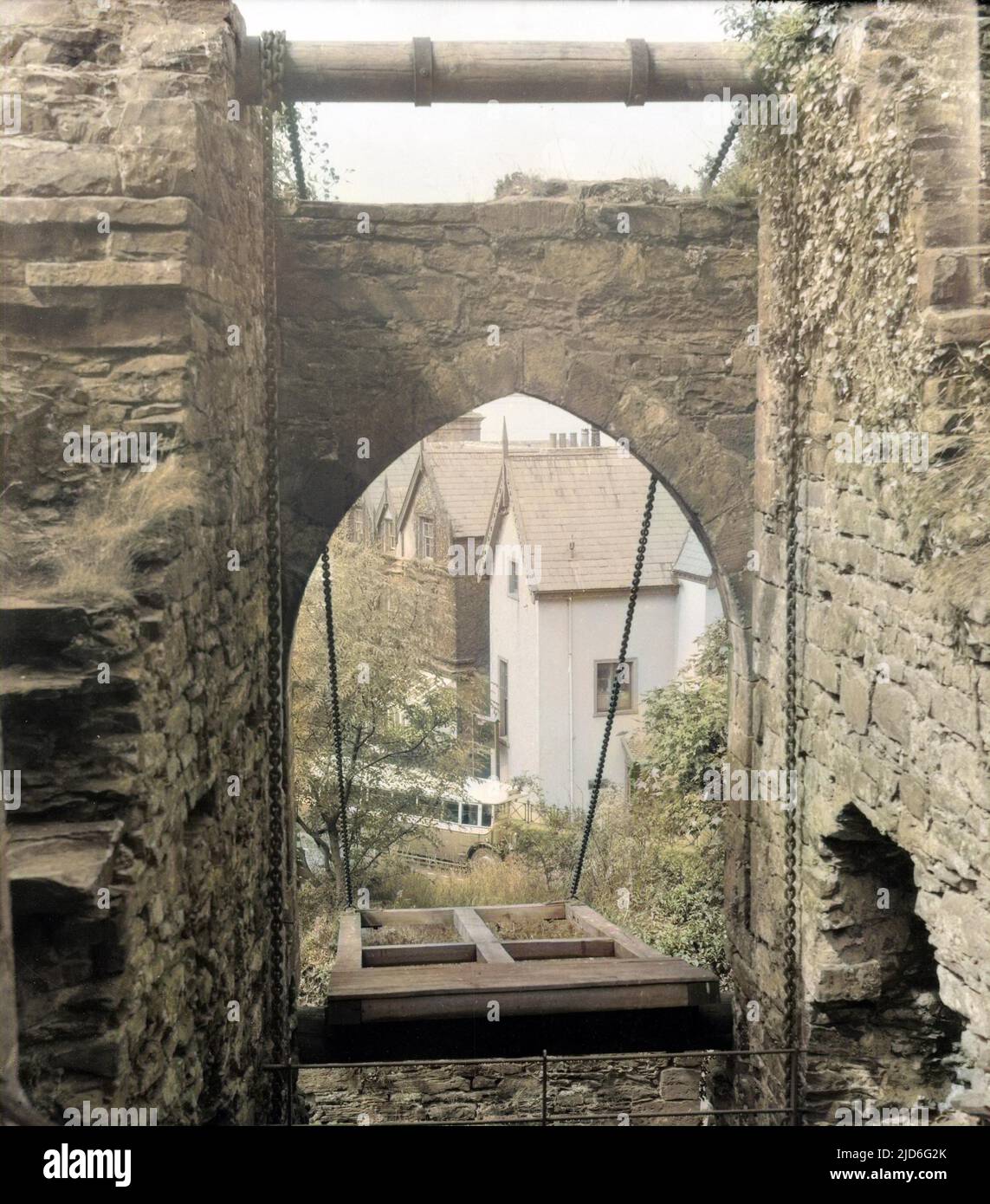 Conway (Conwy) Castle drawbridge, the most magnificent of English King ...