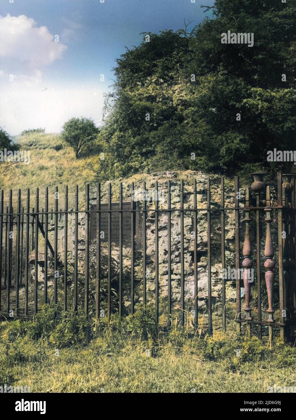 The only remains of part of the Keep walls of Fotheringhay Castle ...