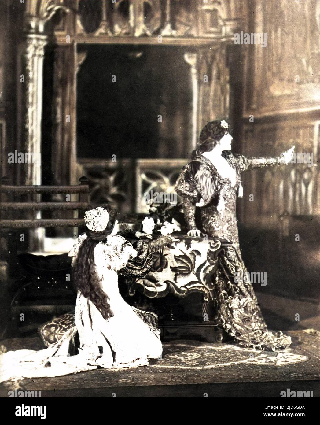 French actress SARAH BERNHARDT, on stage in an unspecified role ...