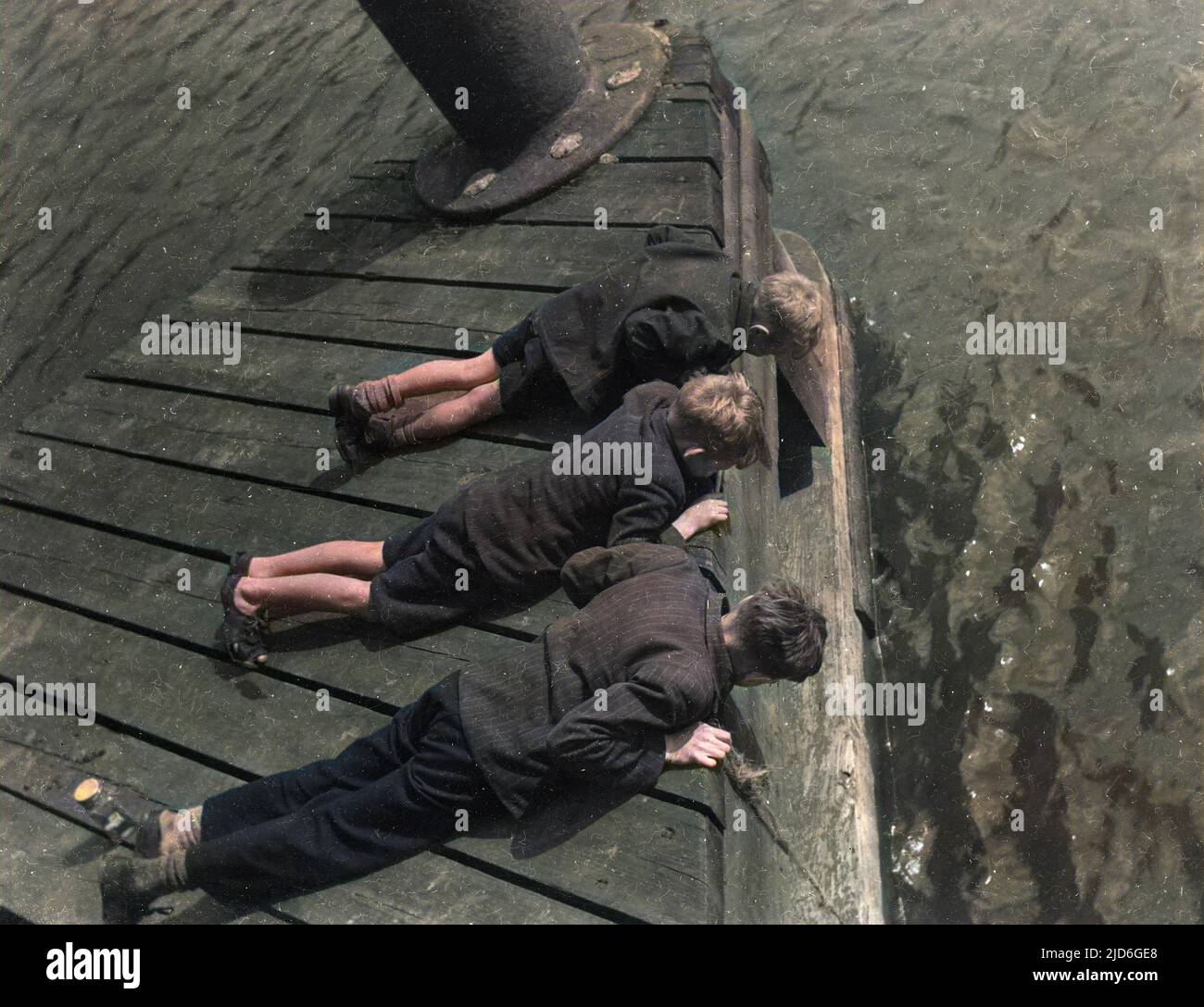 Three boys in Grimsby, Lincolnshire, England - skippers of the future ...