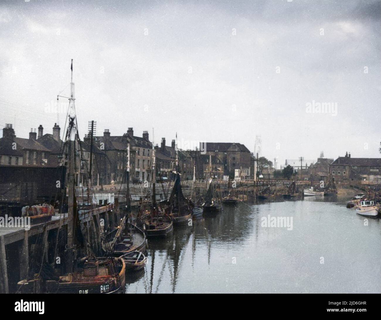 The River Witham, Boston, Lincolnshire, England, with the famous tower ...