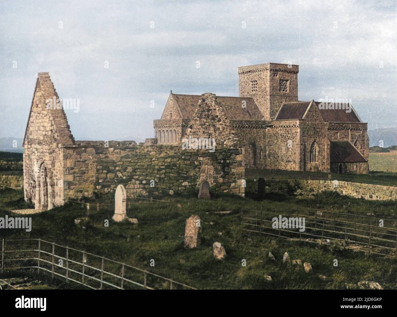 Iona Cathedral, on the island of Iona, off the south west coast of Mull ...