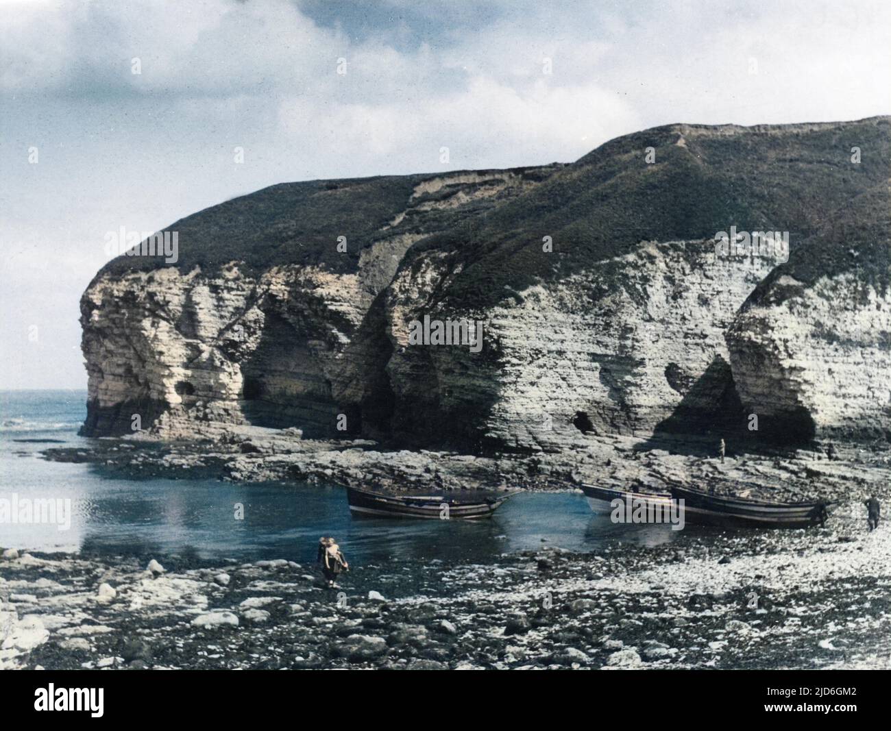 The North Landing, Flamborough Head, Yorkshire, England; the chalk ...