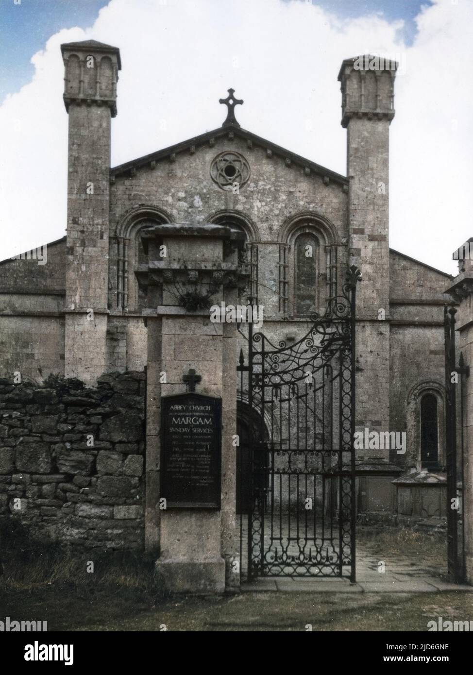 Margram Abbey church, near Port Talbot, Wales, a Cistercian monastery ...