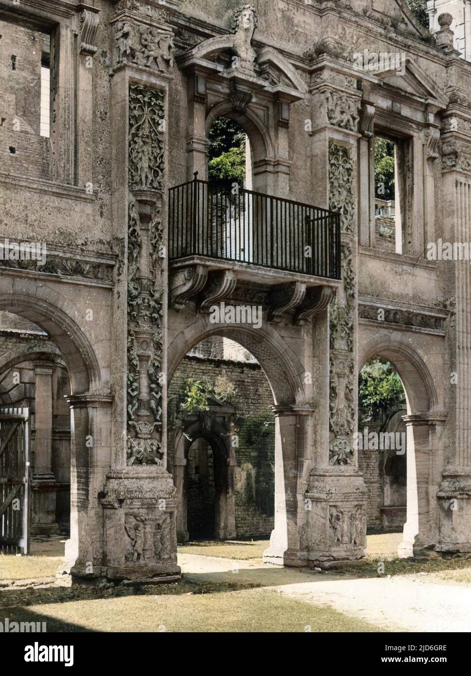 The ruins of Kirby Hall, near Gratton, Northamptonshire, England. The ...