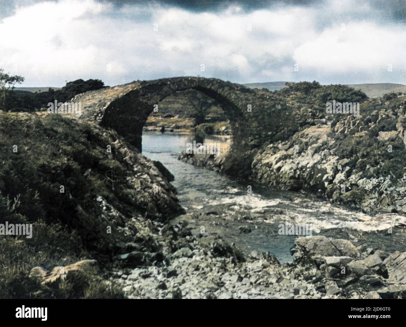 The fine Roman bridge over the River Minnoch, near Newton Stewart ...