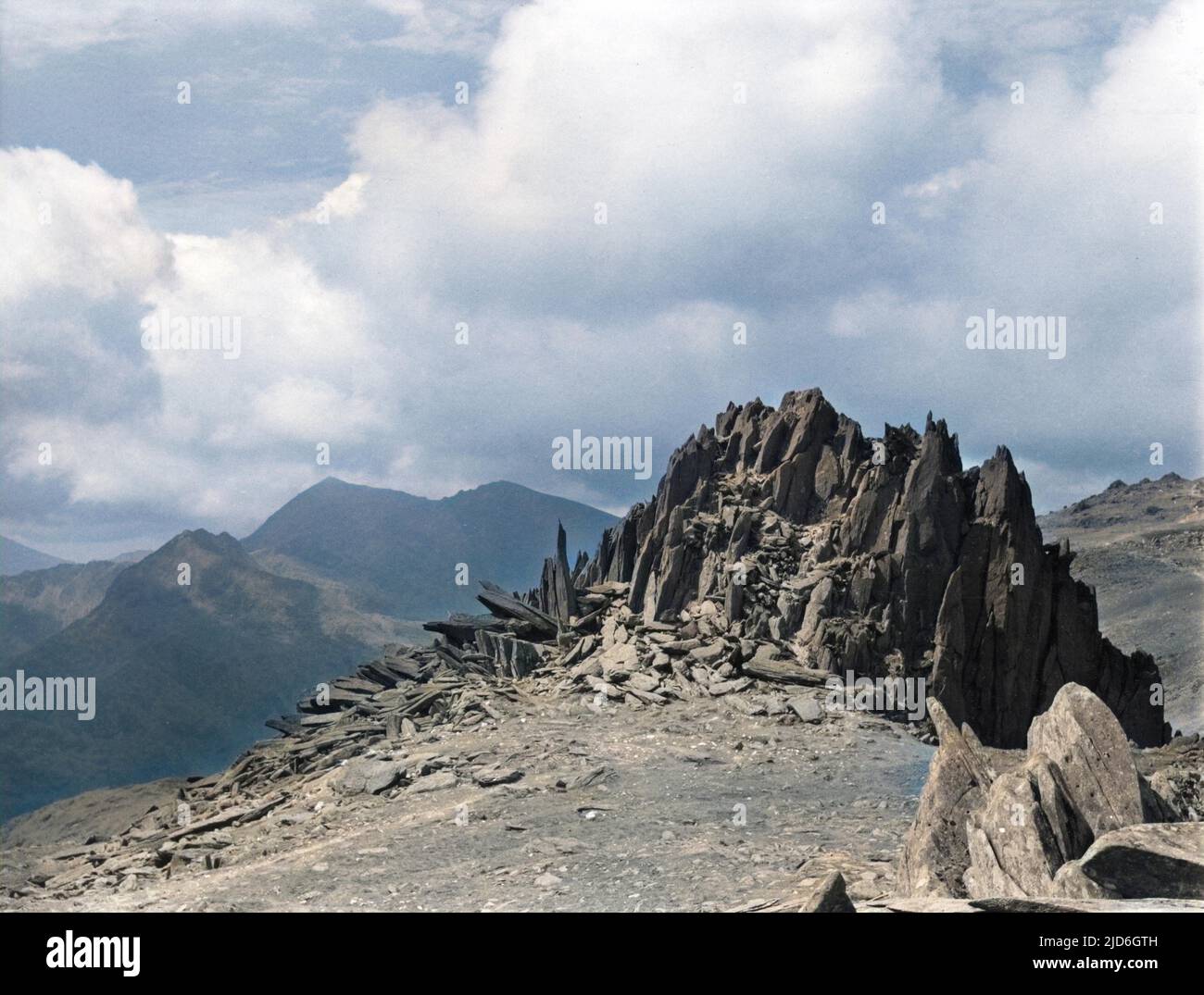 An unusual rock formation, known as 'Castell y Gwynt' ('Castle of the ...