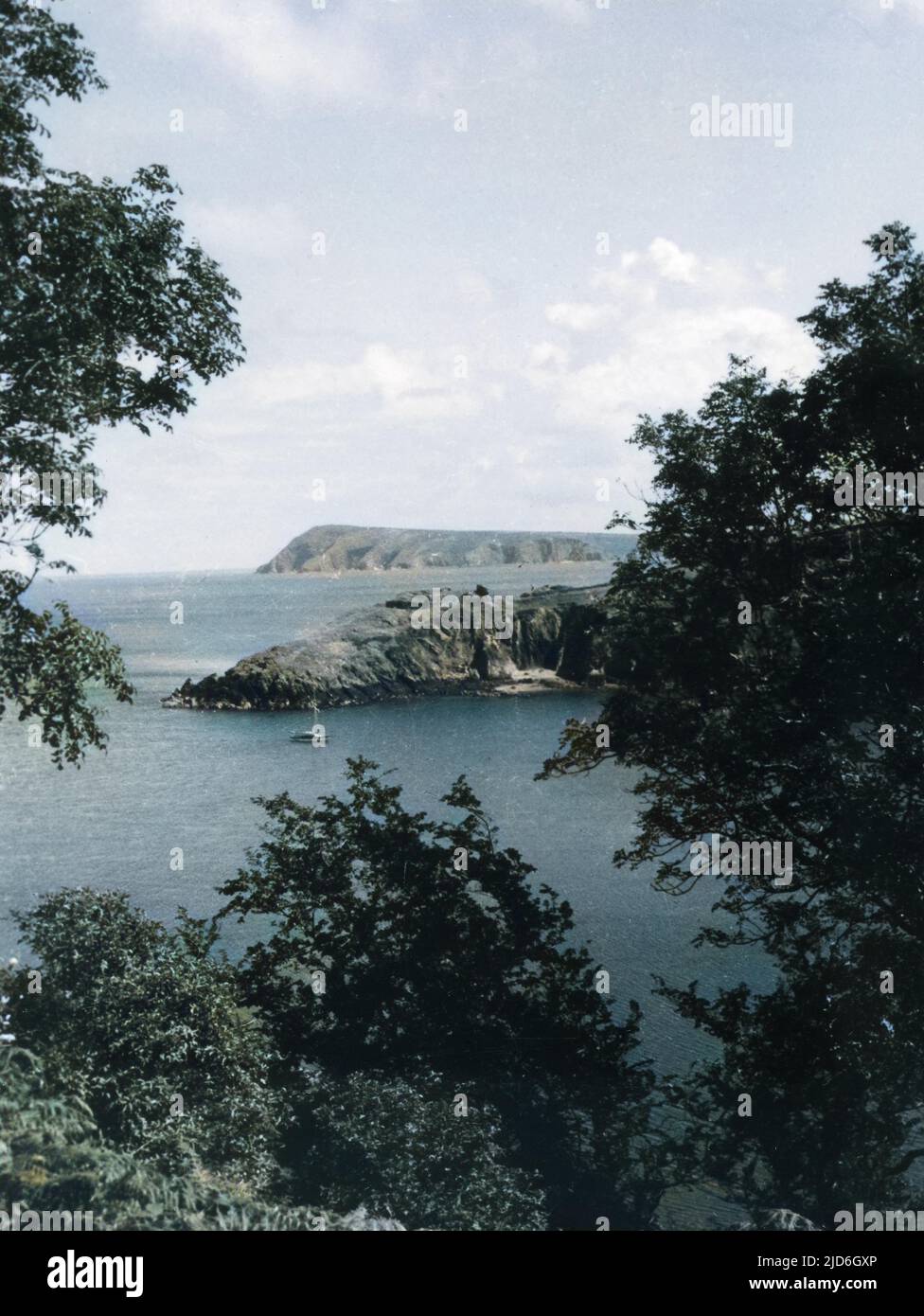 The Old Fort and Dinas Head, Fishguard Bay, Pembrokeshire, Wales ...