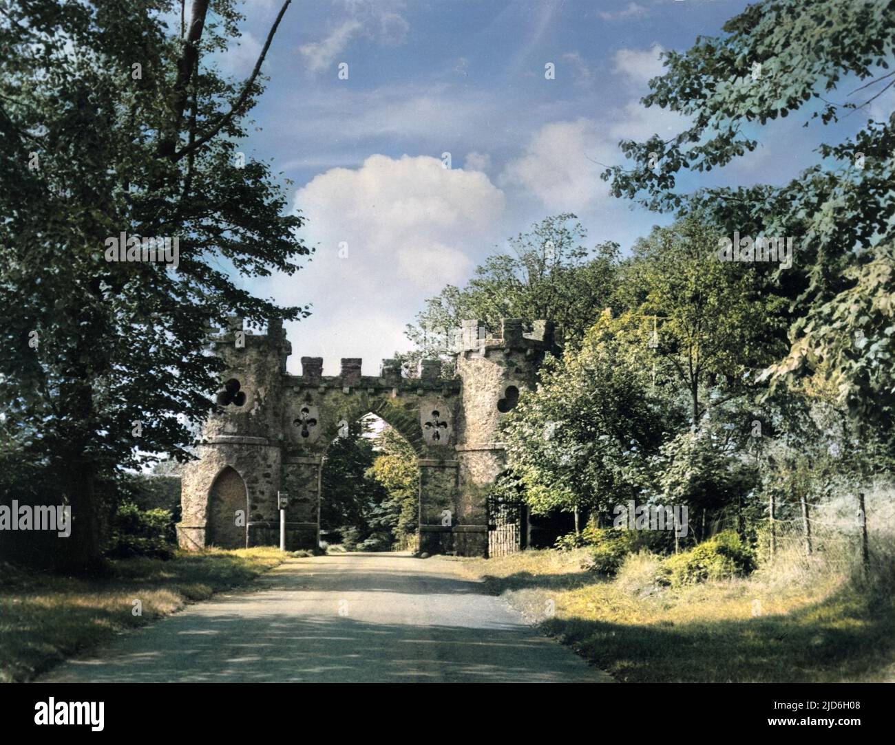 The Barbican Gate entrance to Tollymore Forest Park, near Newcastle ...