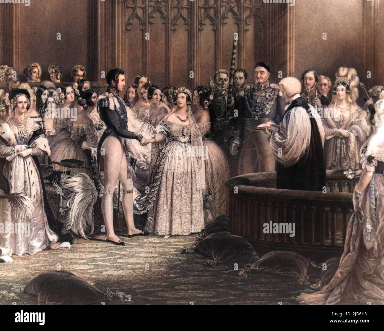Queen Victoria's Wedding day. Colourised version of: 10215597 Date ...