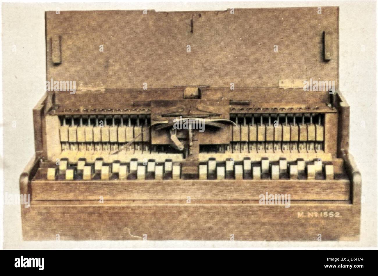 Photograph of a typewriter from 1851. This typewriter resembled a toy ...