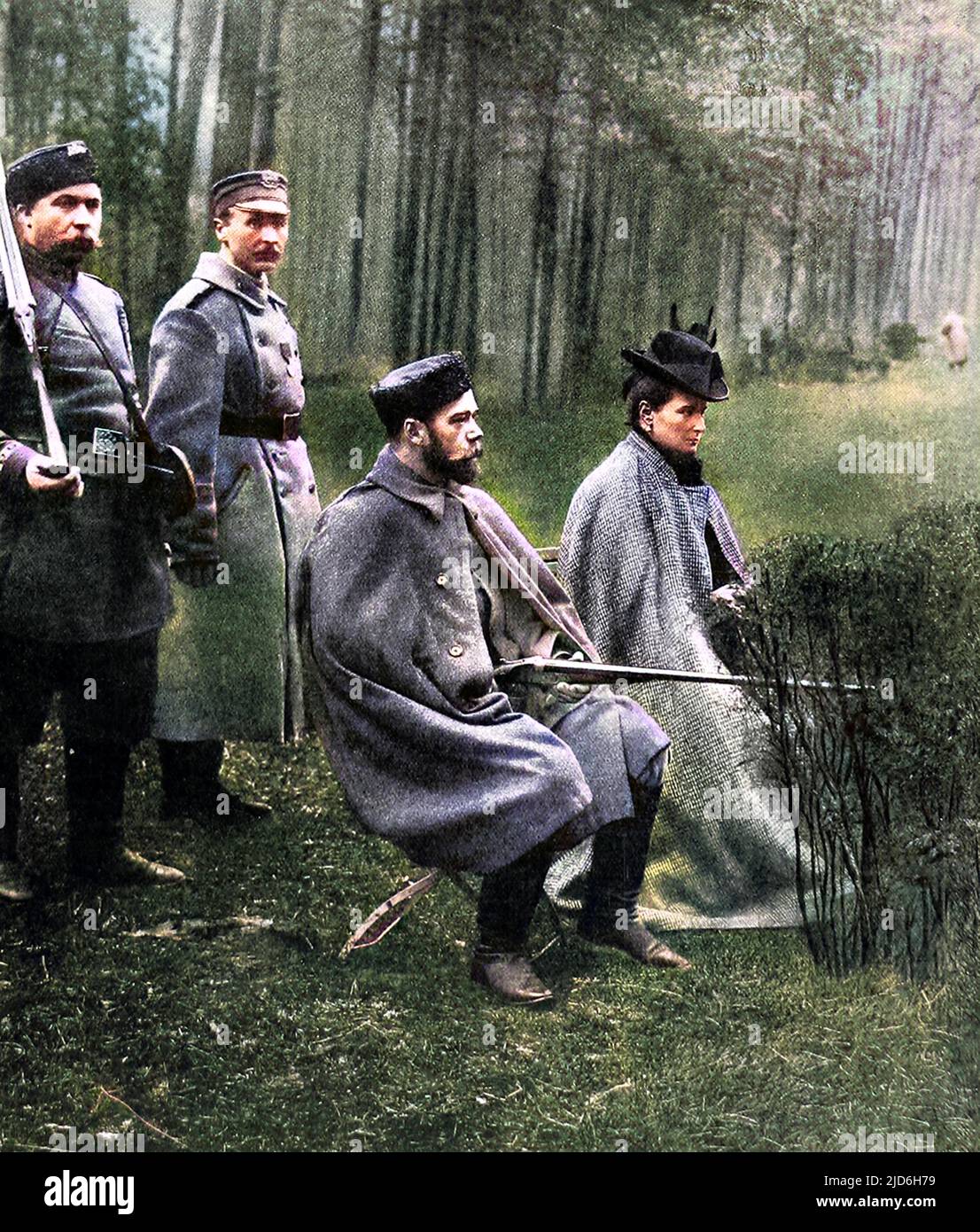 Tsar Nicholas II (1868 - 1918) and the Tsarina Alexandra, shooting game ...