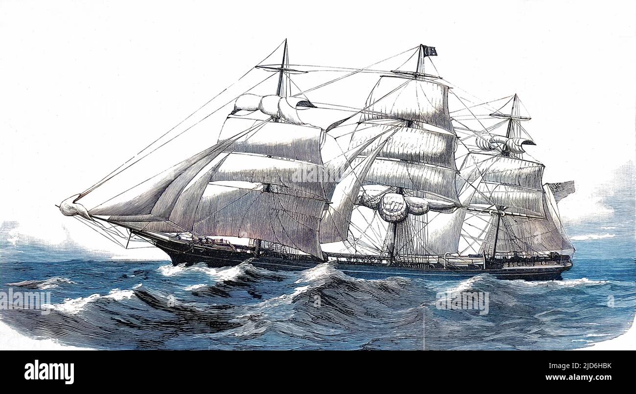 The British emigrant Ship, 'Kapunda', which was run down and sunk off ...