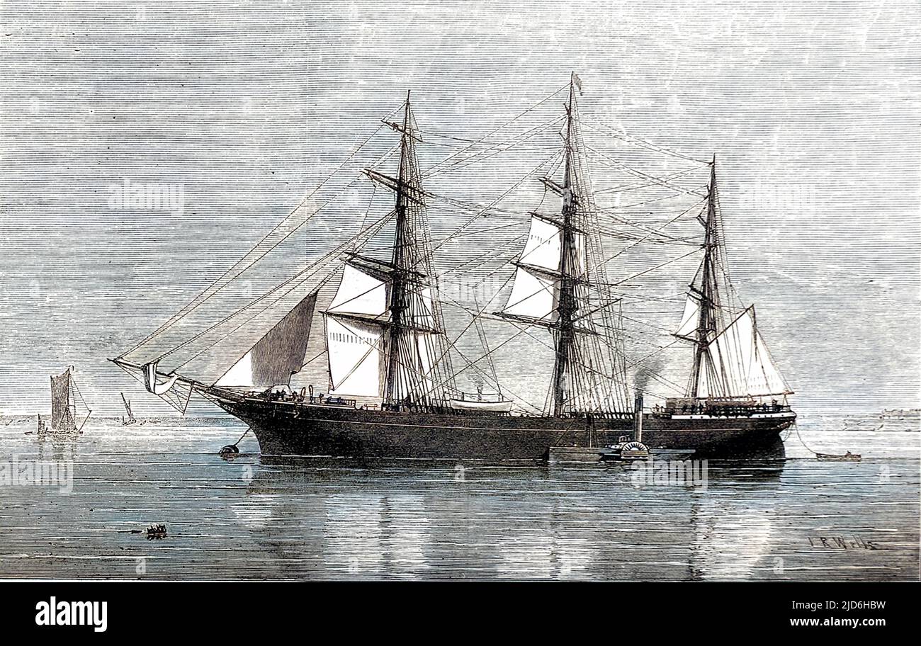 The three-masted sailing ship, 'Eastern Monarch', bound for New Zealand ...