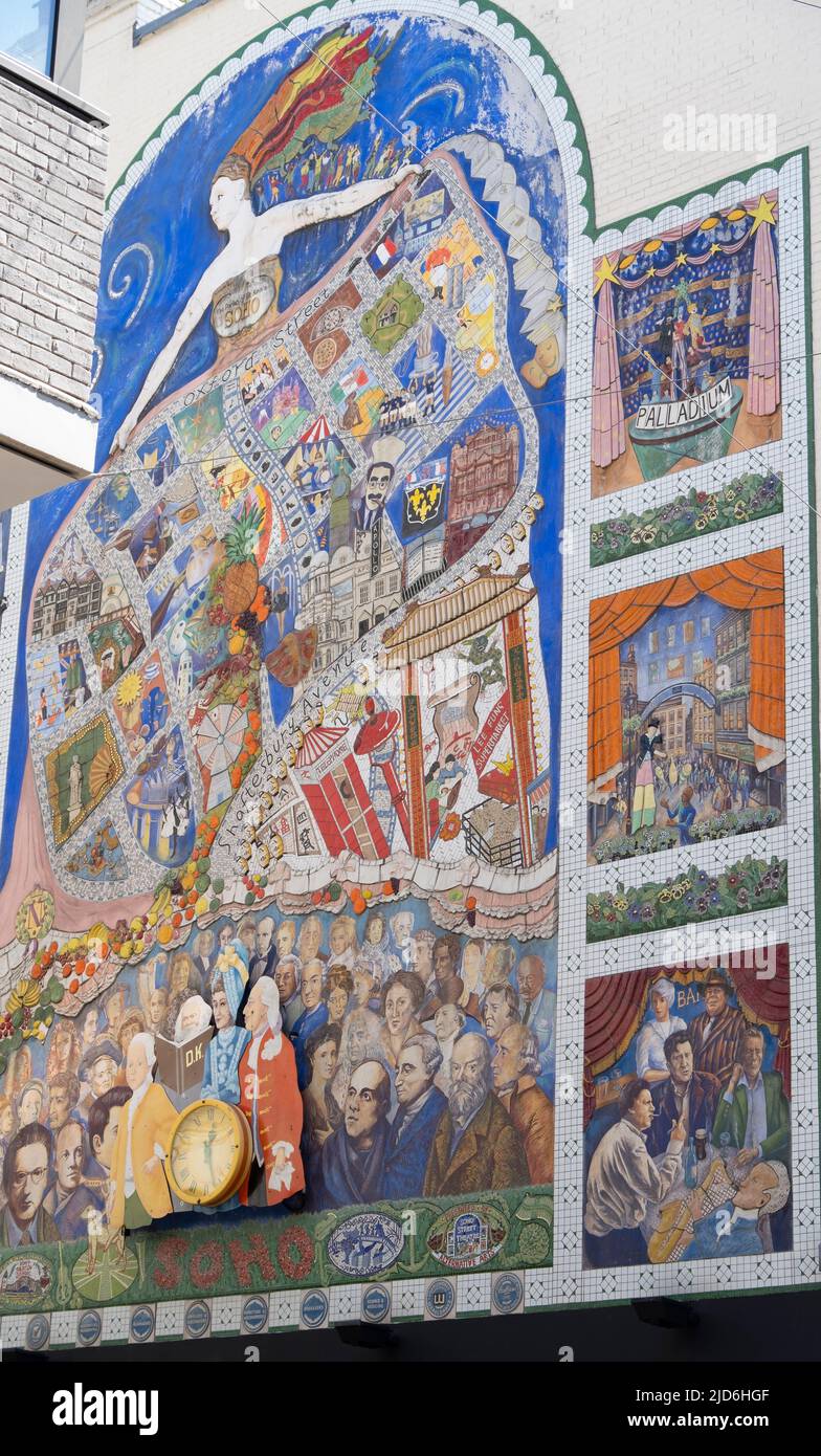 Spirit of Soho Mural,Carnaby street celebrates the Queen jubilee 2022 ...